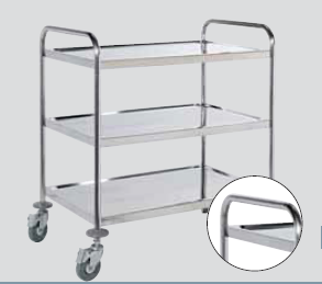 ΤΡΟΛΕΙ ΙΝΟΧ 3 ΡΑΦΙΩΝ 86Χ54Χ94hcm - Exoplismos LX